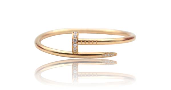 BRATARA CARTIER JUSTE ON CLOU DIN AUR GALBEN 18K CU DIAMANTE NATURALE ...