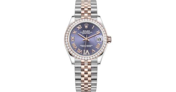 ROLEX DATEJUST 31 ROSE GOLD&STEEL PURPLE DIAL JUBILEE DIAMOND REF ...