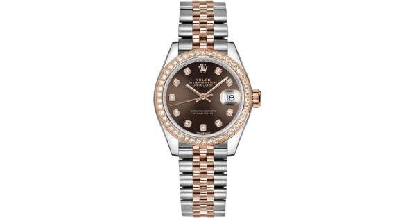 ROLEX DATEJUST 31 ROSE GOLD&STEEL CHOCOLATE DIAL JUBILEE DIAMOND REF ...