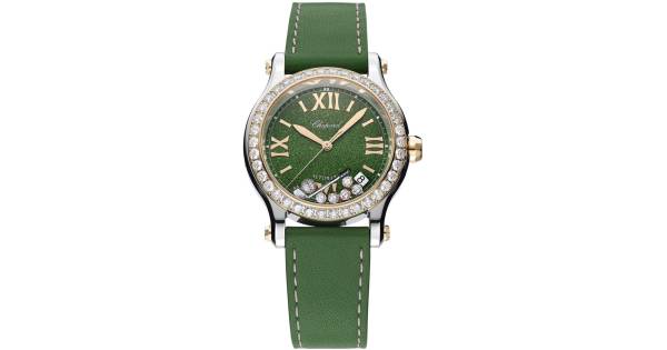 CHOPARD HAPPY HOUR 36MM YELLOW GOLD&STEEL GREEN DIAL REF: 278559-6023
