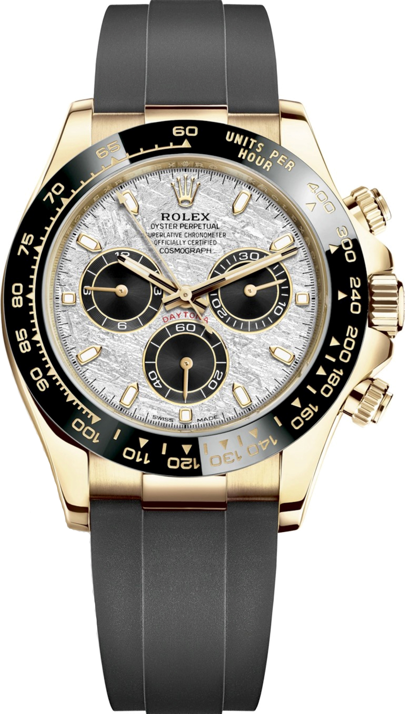 ROLEX DAYTONA COSMOGRAPH 40MM YELLOW GOLD METEORITE DIAL OYSTERFLEX REF ...