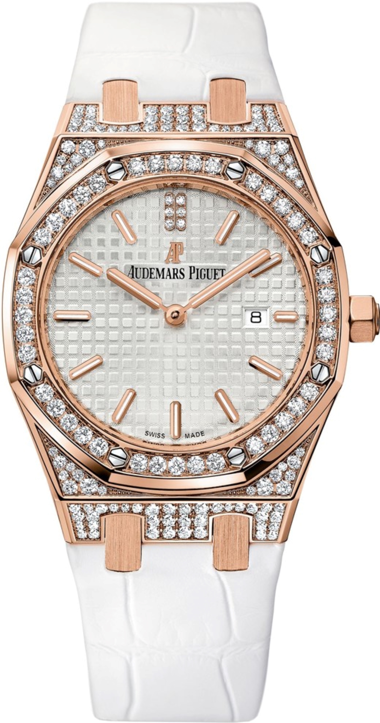 AUDEMARS PIGUET ROYAL OAK LADY 33MM ROSE GOLD WHITE DIAL REF: 67652OR ...